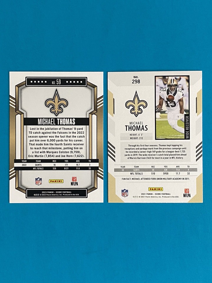 Michael Thomas Football Card Lot- 2021 + 2023 Score Saints | eBay