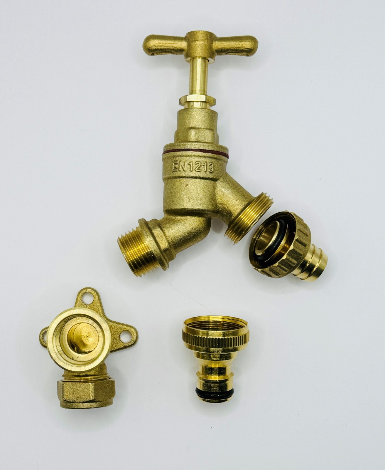 Outdoor Garden Bib Tap 1/2" Wall Plate Elbow Brass Tap Connector ...