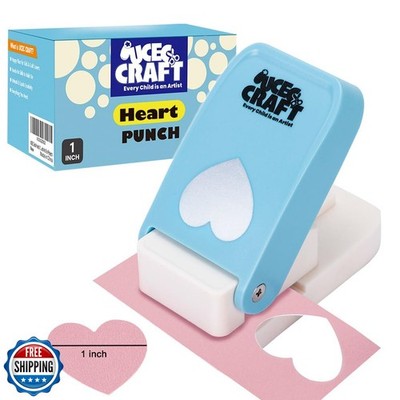 UCEC Heart Hole Punch 1 Inch, Heart Punches for Paper Crafts, Handmade ...