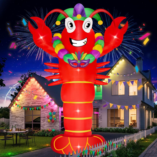 12FT Mardi Gras Inflatable Yard Decorations, Inflatable Crawfish with ...