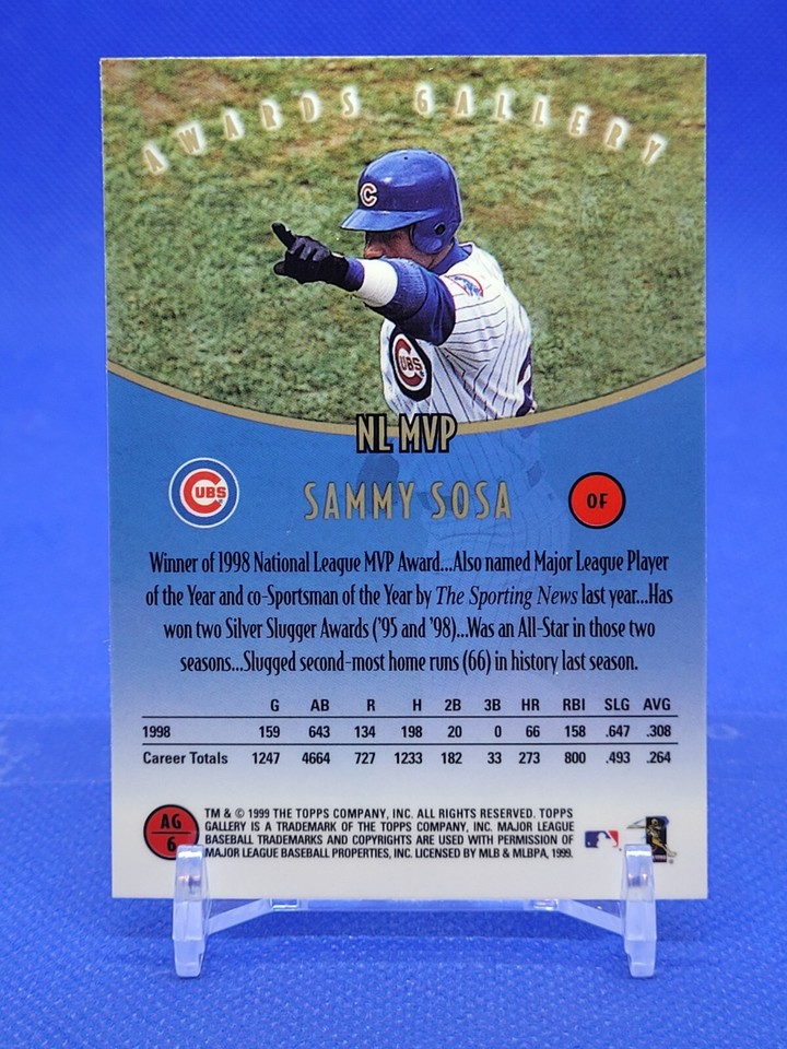 1999 Topps Gallery Awards Gallery Sammy Sosa #AG6 | eBay
