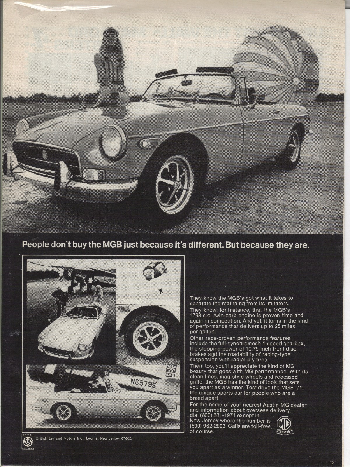Original 1971 MGB Magazine Ad - People Don't Buy the MGB Just Because ...