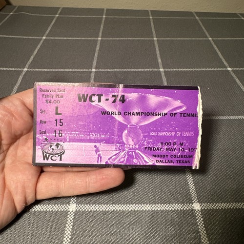 Vintage WCT World Championship Of Tennis Moody Coliseum Dallas Ticket ...