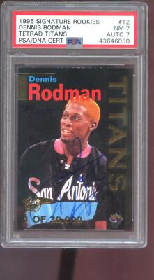 1995 Signature Rookies Titans Dennis Rodman AUTO Signed Autograph Card ...