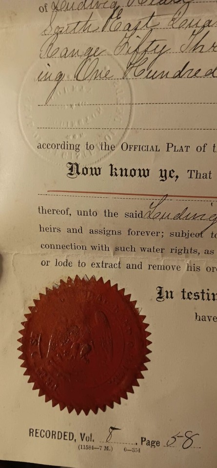 Homestead Certificate Grant Signed President Grover Cleveland 1862 ...