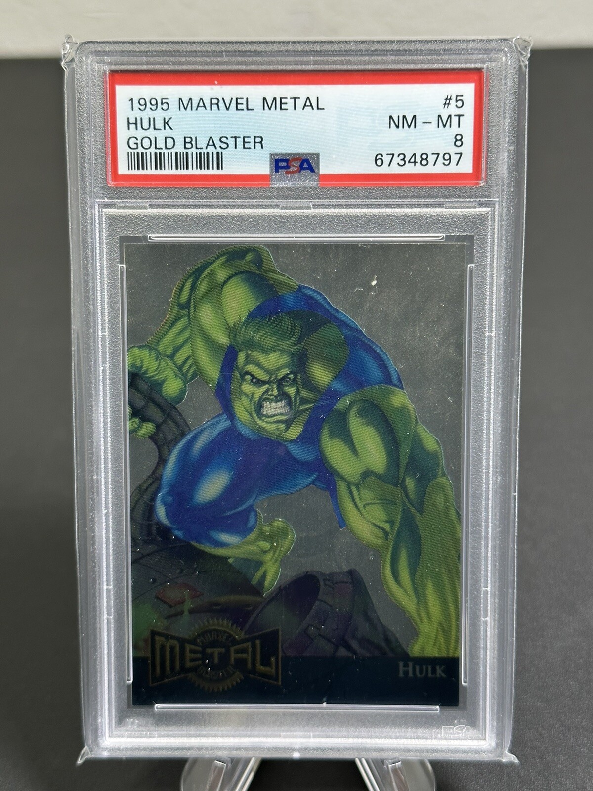 1995 Marvel Metal Hulk Gold Blaster #5 PSA 8 NM-MT MCU Avengers Disney ...