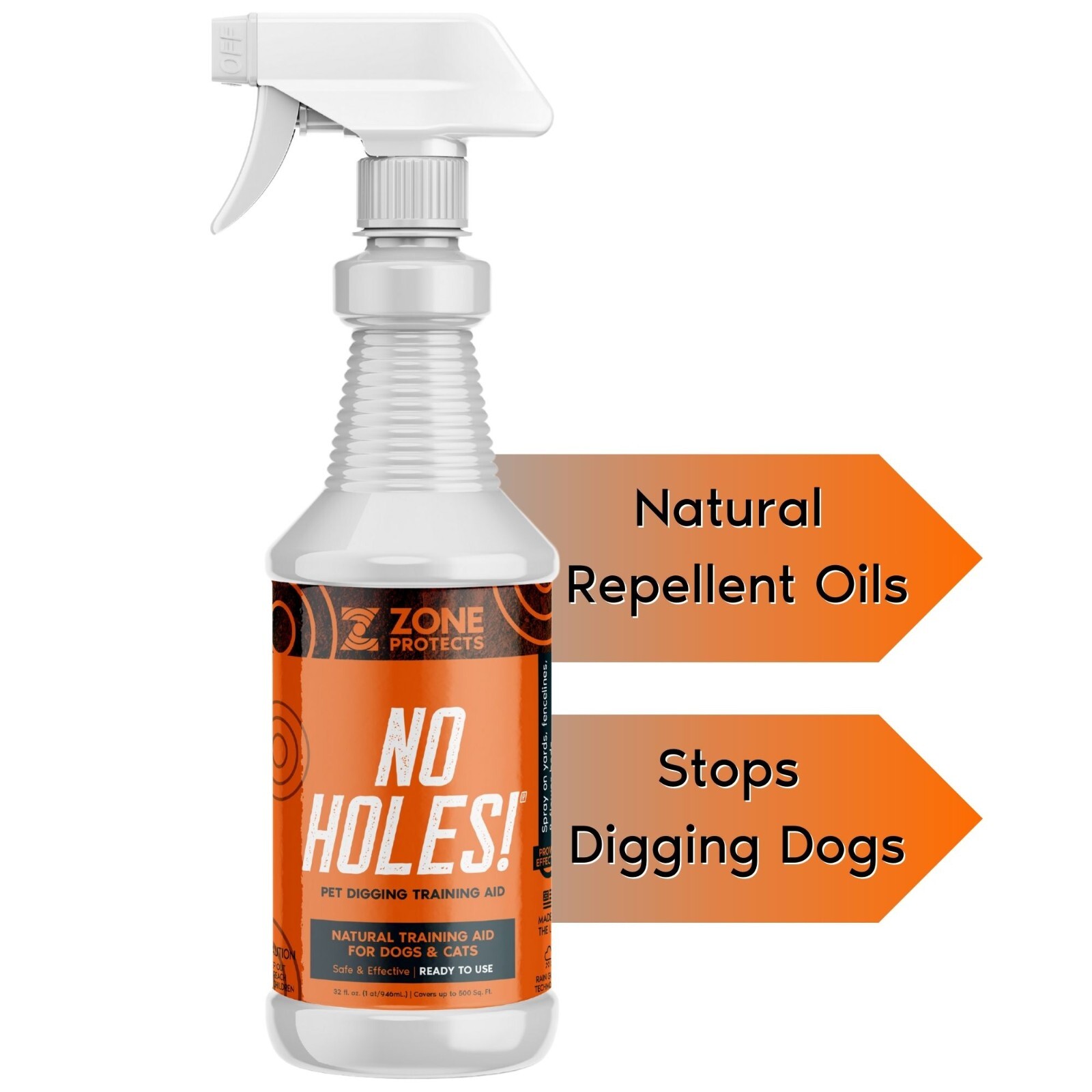 Zone Protects No Holes 32oz spray, stops dogs digging in yard/garden | eBay