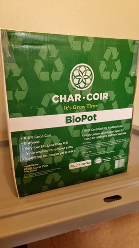 Char Coir Biopot 3Liter Or 1/2 Gallon RHP Certified Coco Coir | eBay