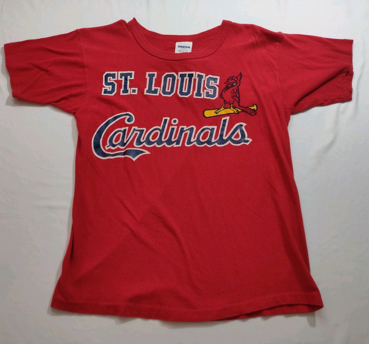 Vintage 80s Starter St. Louis Cardinals Red Graphic T… - Gem