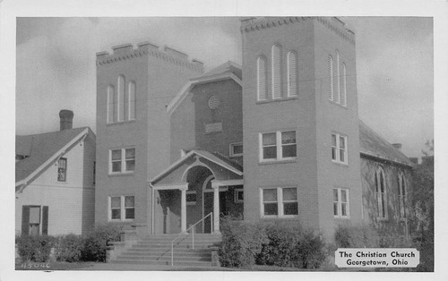 J80/ Georgetown Ohio Postcard c1940s Christian Church Building 144 | eBay