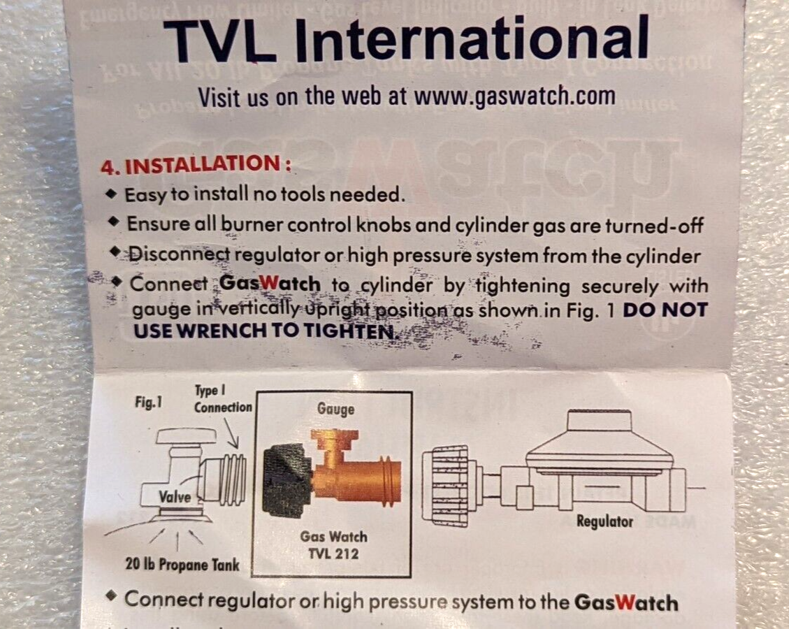 Gas Watch Propane Tank Level Gauge, Leak Detector, Emergency Flow ...