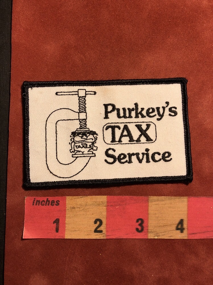Vtg Accounting Taxes PURKEY’S TAX SERVICE Advertising Patch 89XA | eBay