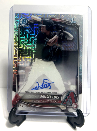 2025 Bowman Jansel Luis 1st Chrome Auto HTA Choice Mojo Refractor /150 ...