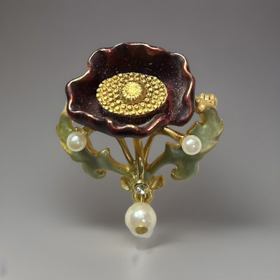 Beautiful Vintage Joan Rivers Poppy Pin. | eBay