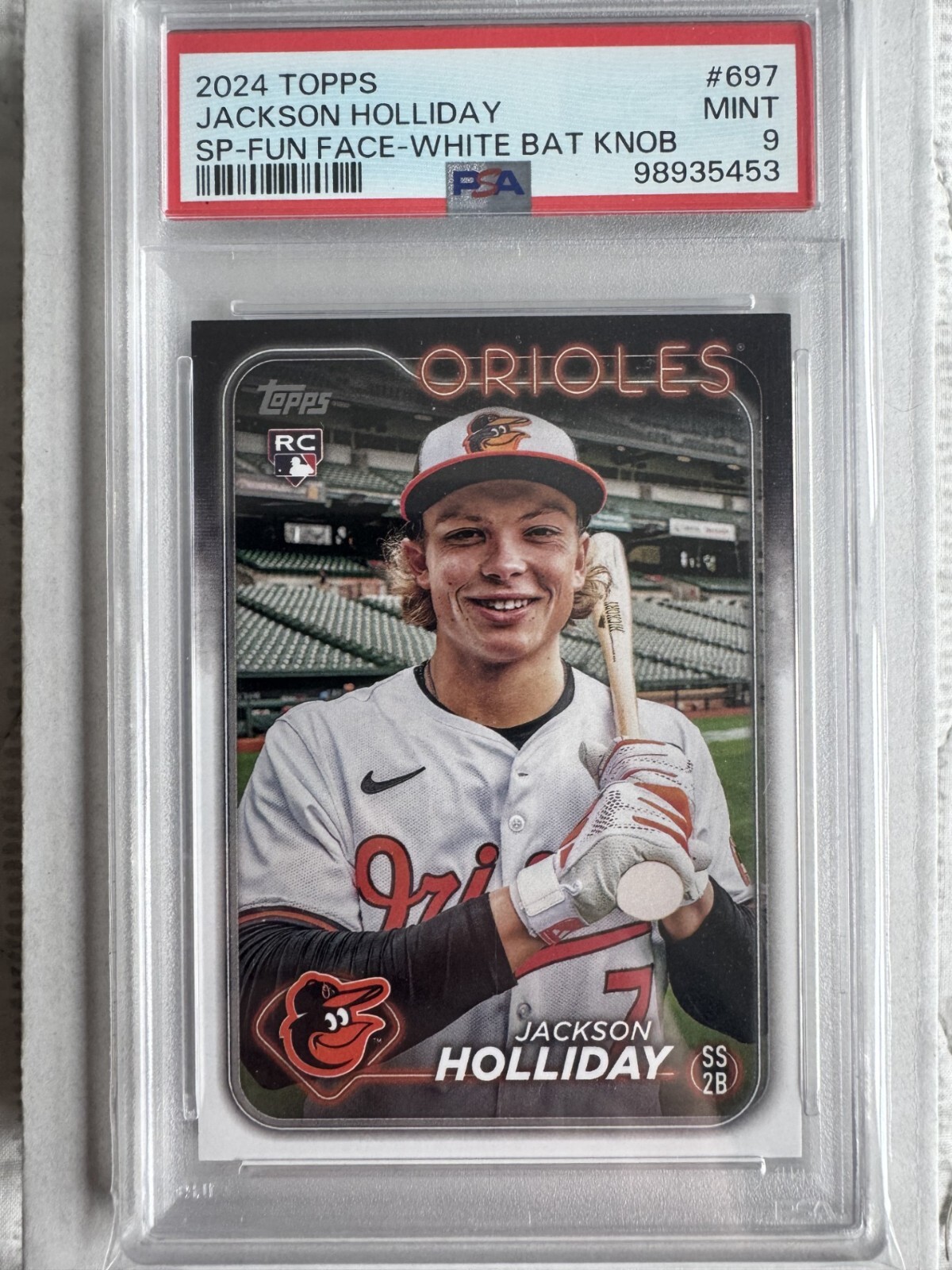 2024 Topps Series 2 Jackson Holliday Fun Face White Bat Knob SP #697 ...