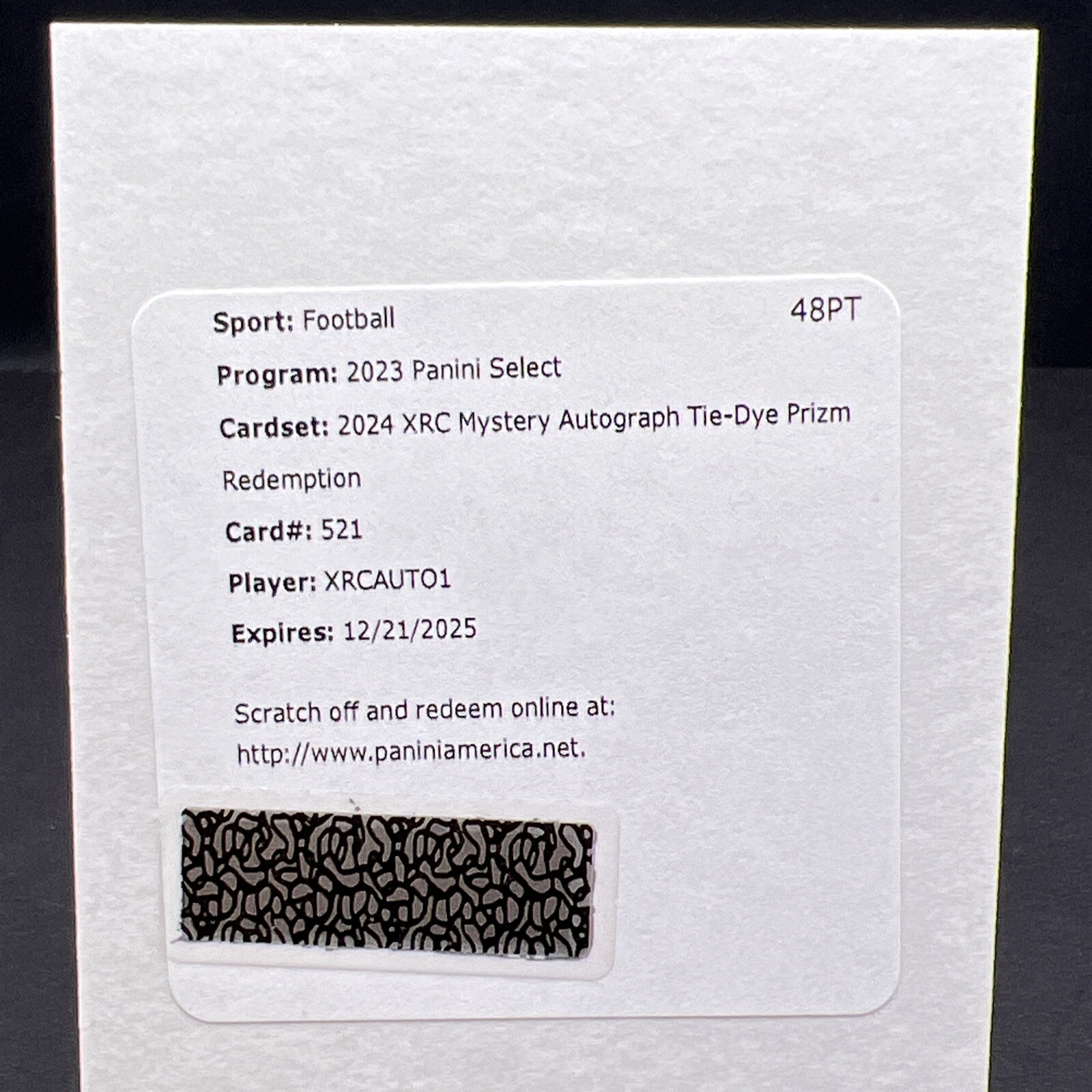 2023 Select Football 2024 XRC MYSTERY AUTO 1 Tie-Die Prizm SP /25 Card ...