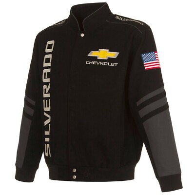 Authentic Chevrolet Silverado Embroidered Cotton Jacket JH Design Black ...