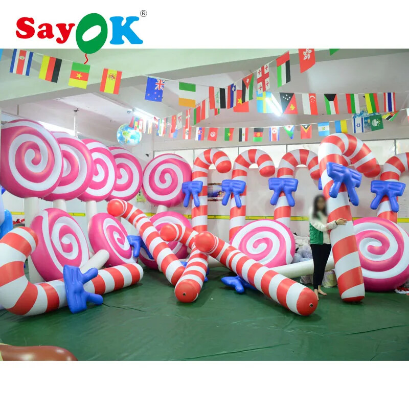 Inflatable Christmas Candy Cane PVC Airtight Candy Cane Decoration ...