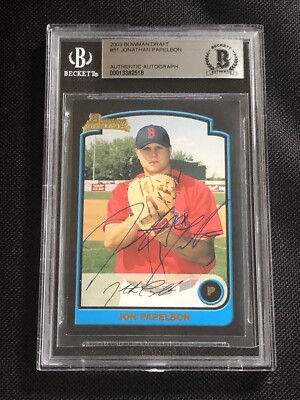 JONATHAN PAPELBON 2003 BOWMAN DRAFT ROOKIE SIGNED AUTOGRAPHED CARD BAS ...