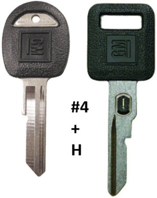 GM OEM Single Sided VATS Ignition Key #4 + Doors/Trunk GM OEM "Rubber ...