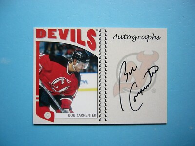 2004/05 IN THE GAME NHL FRANCHISES CARD #A-BCA BOB CARPENTER AUTO ...