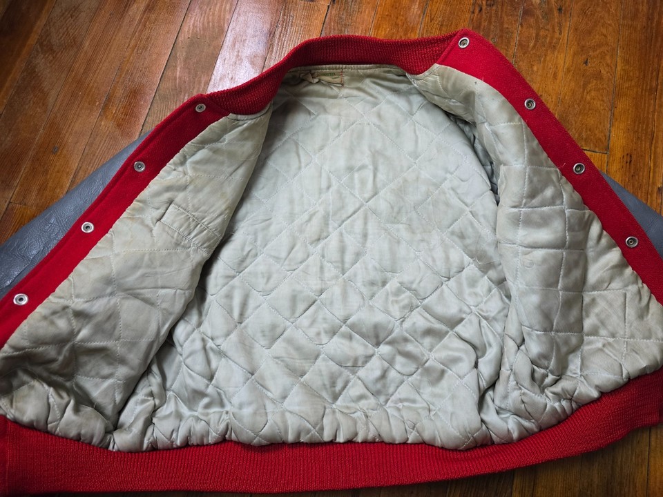 Early Tau Kappa Epsilon TKE Fraternity Varsity Jacket Size 44 Red Gray ...
