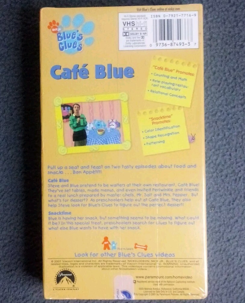 Blues Clues - Cafe Blue (VHS, 2001) for sale online | eBay