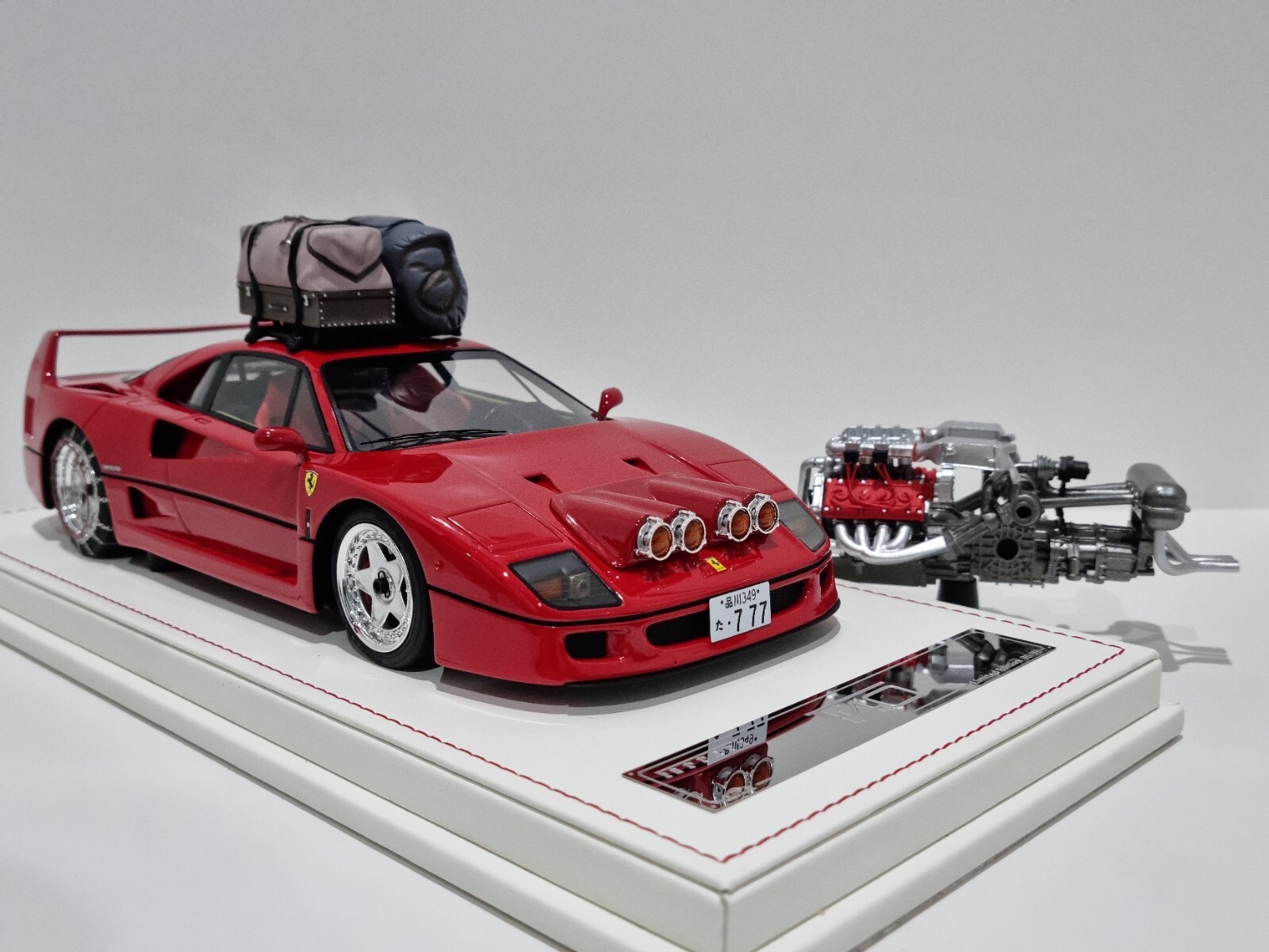 1/18 Vip Scale Models Ferrari F40 Red Ski Version Set F40 Engine ...