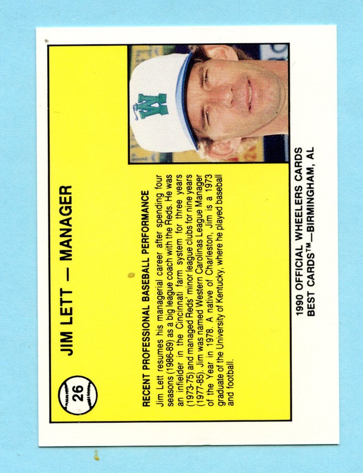 1990 Best Cards - Charleston Wheelers - 26 Jim Lett- Box 216 | eBay