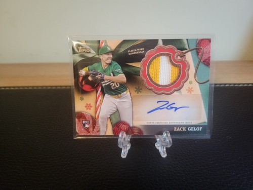 2024 Topps Holiday Zach Gelof Rookie RC Auto Relic Red Glitter 5/5 #ARC ...
