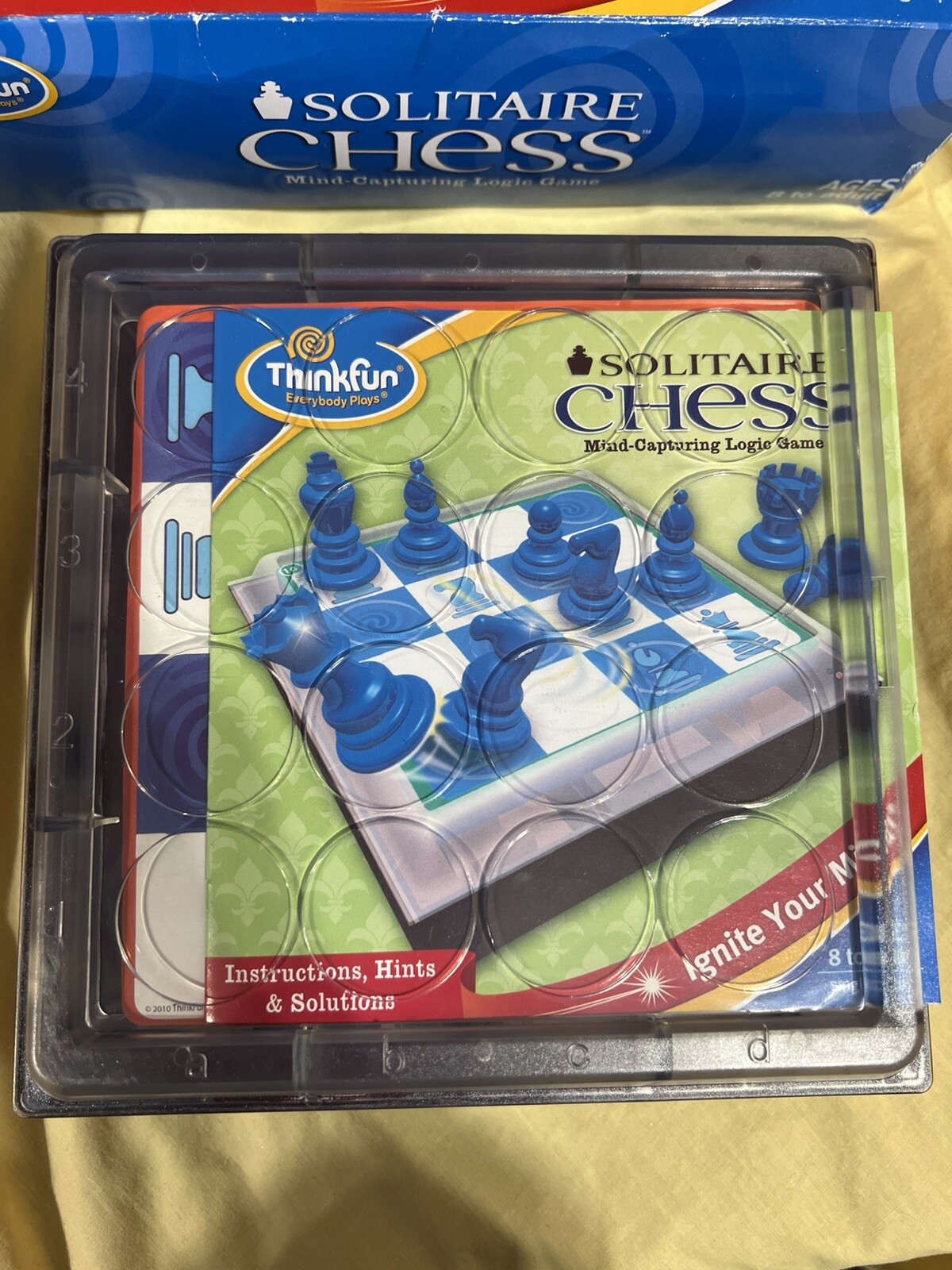 Thinkfun Brain Fitness SOLITAIRE CHESS Strategic Skill Game COMPLETE w ...