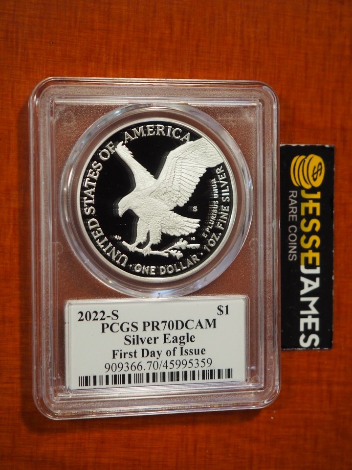 2022 S PROOF SILVER EAGLE PCGS PR70 DCAM FIRST DAY ISSUE PAUL BALAN ...