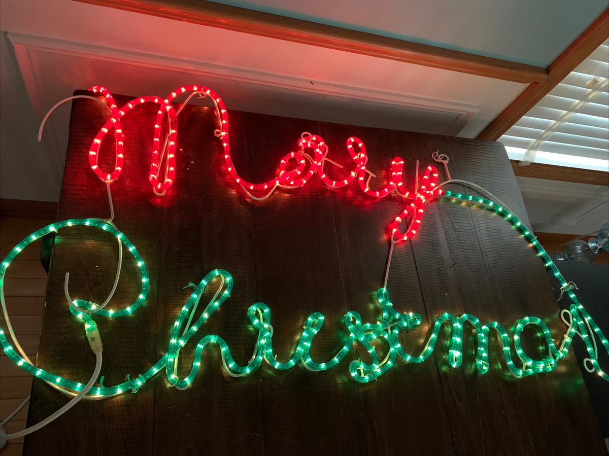 Merry Christmas Sign Lighted