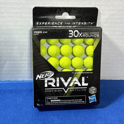 Nerf Rival Edge Series PACK 30 High Impact Rounds Green Ball Fast New ...