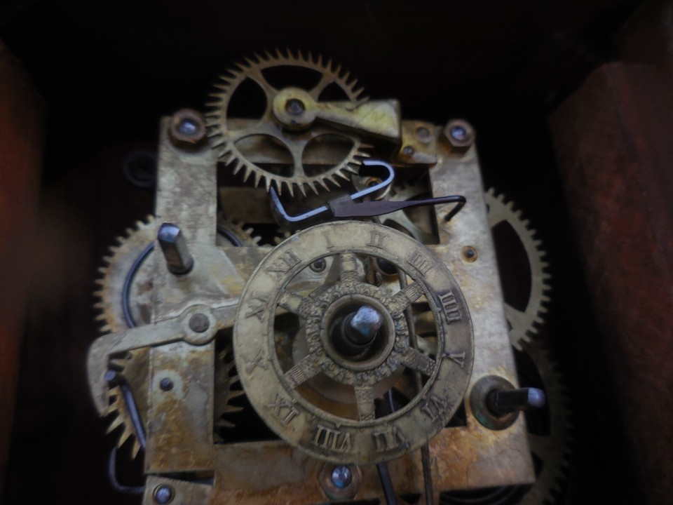 Vintage W.m L. Gilbert Clock Co Brass Clocks 8-day Movement Wood ...