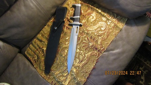 ©1988 Gil Hibben III 16 Inch Bowie Knife Rambo Reproduction w/ Leather ...