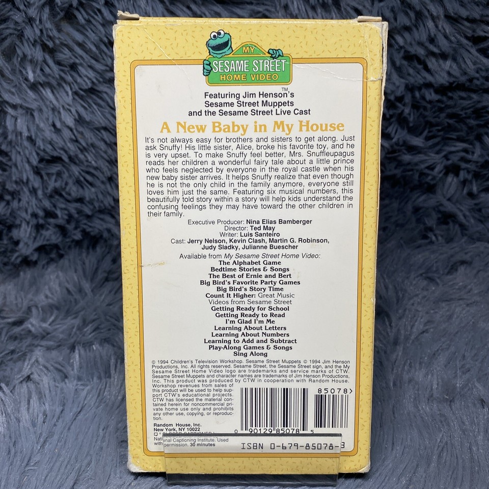 Sesame Street A New Baby In My House VHS 1994 Random House Home Video ...