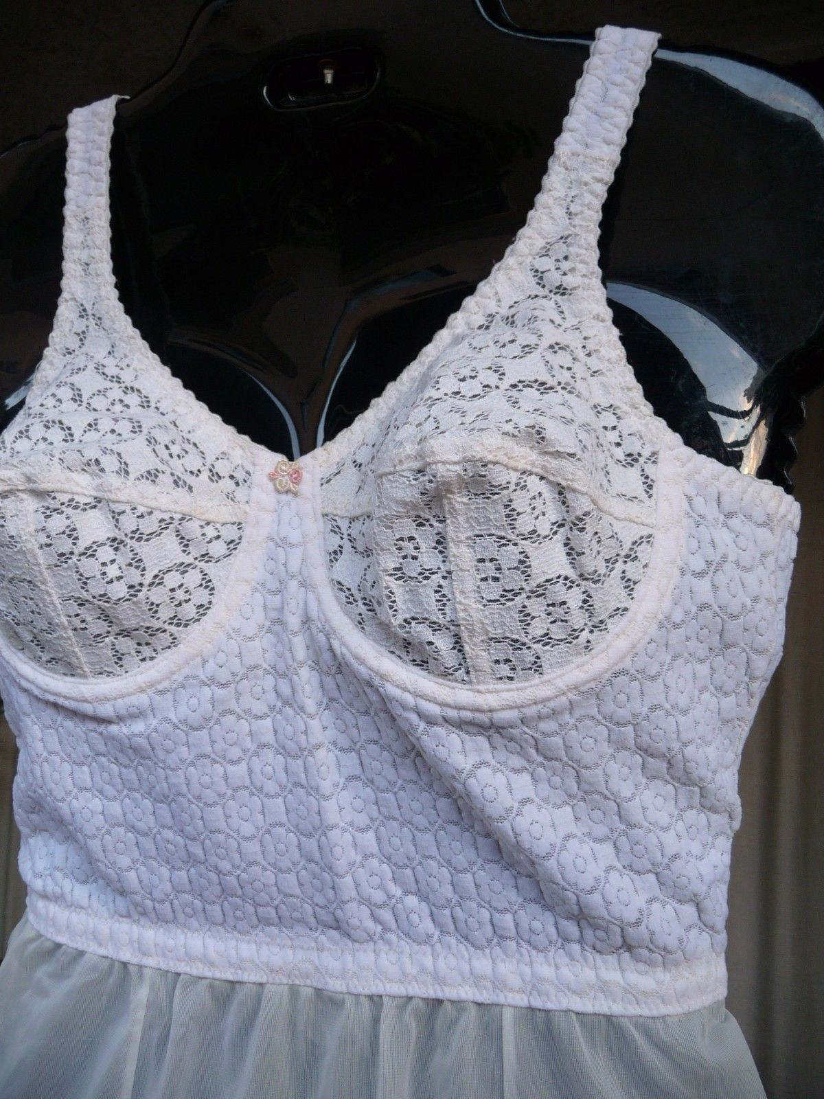 Vintg~PinUp SHAPER Full Slip Chemise~Spandex Nylon~FR… - Gem