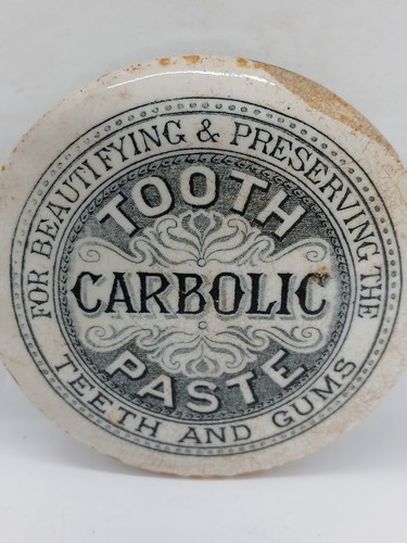 Old Black & White Carbolic Toothpaste Pot Lid | eBay