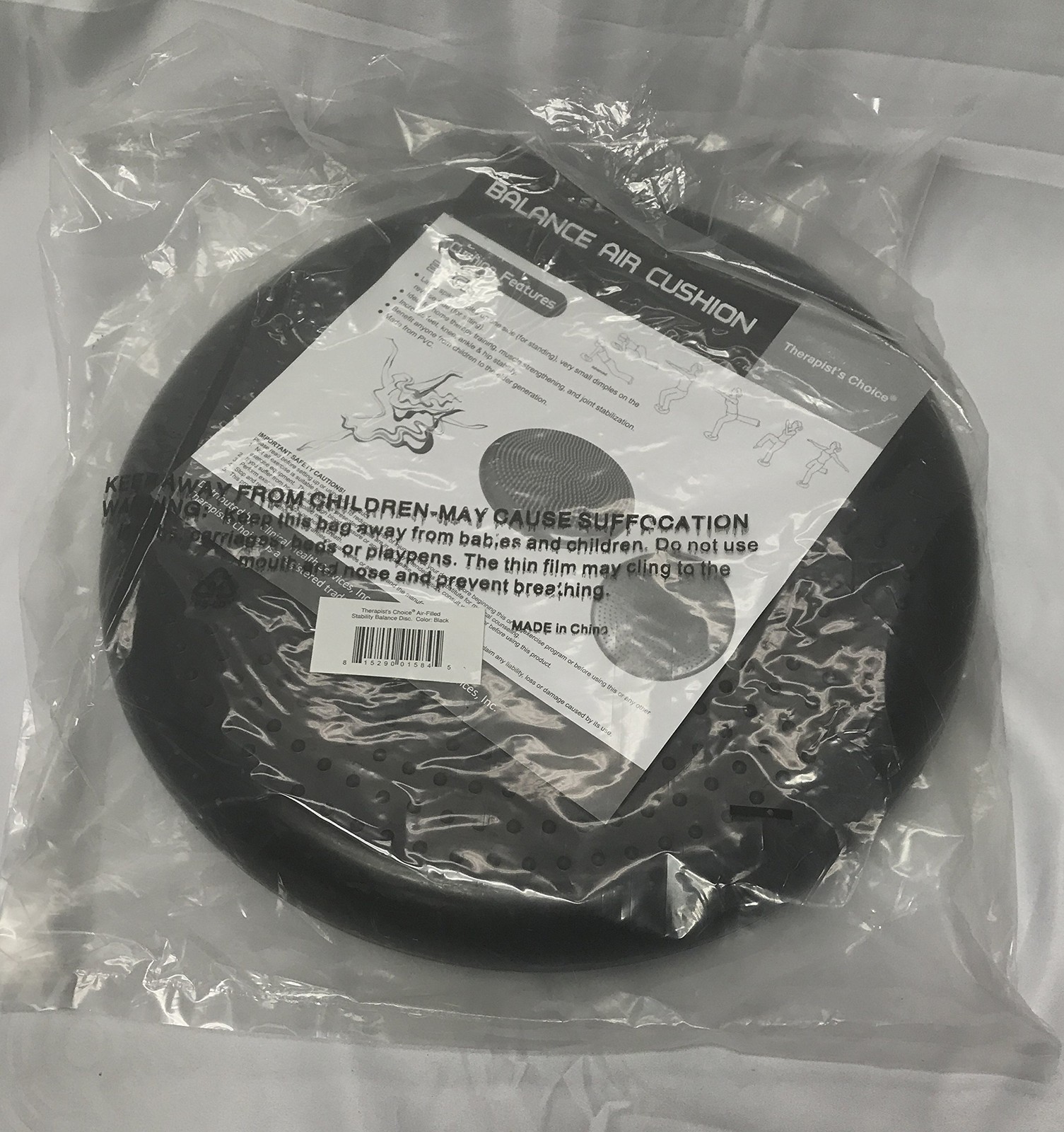 Black Therapist Choice Inflated Air-Filled Stability Balance Disc ...