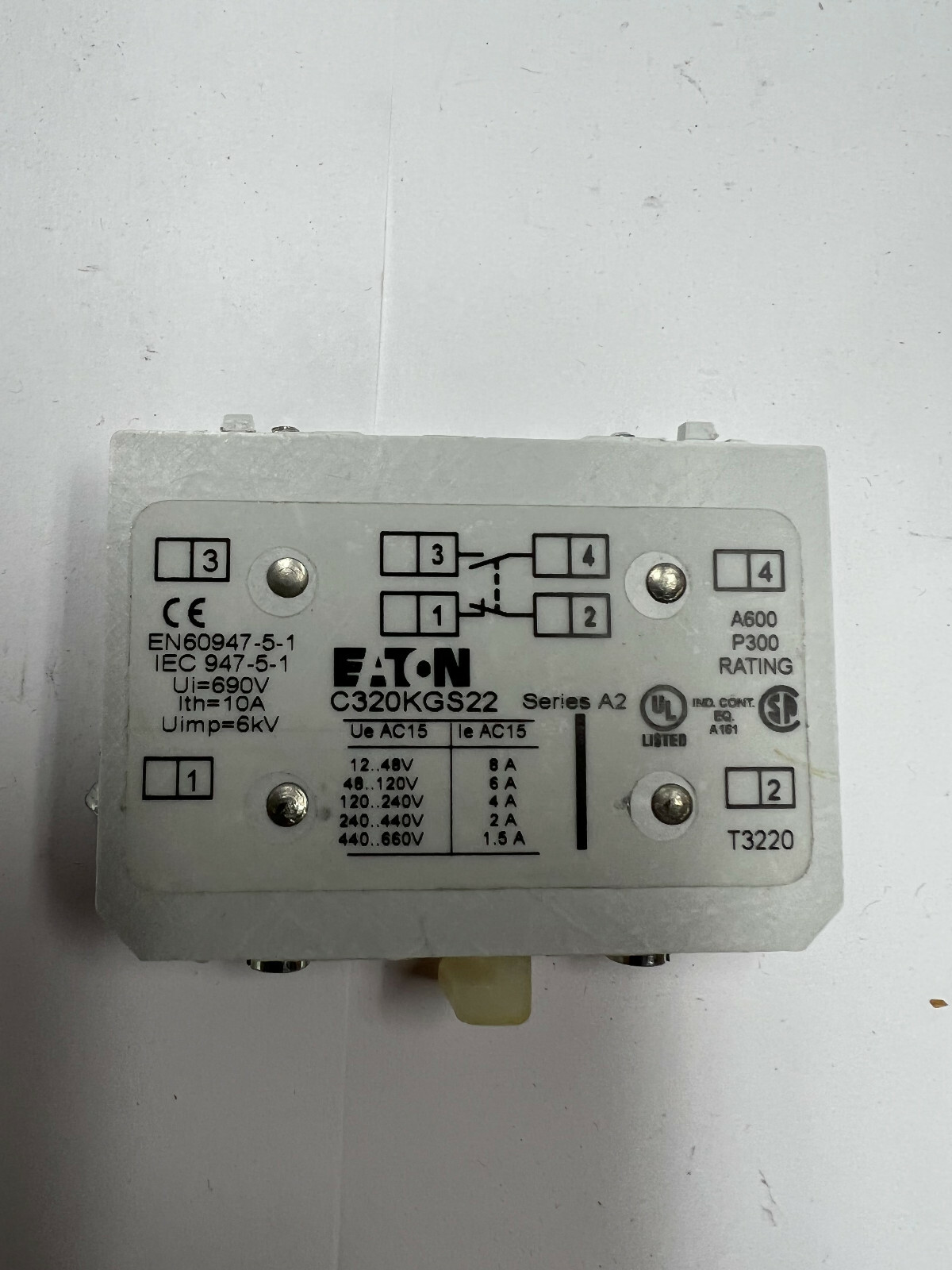 Eaton C320KGS22 Auxiliary Contact, 1 NO-1 NC, Freedom Series L40-341 | eBay