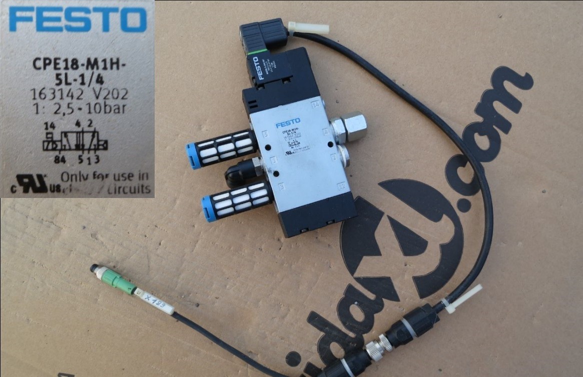 Festo CPE18-M1H-5L-1/4 Magnetventil 163142 V202 + Festo MSEB-3-24V DC ...