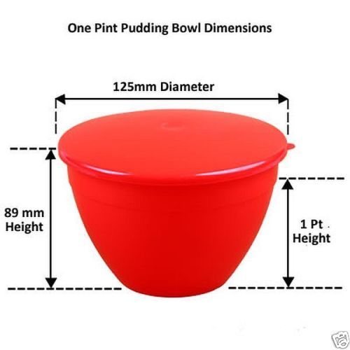 1 pint 570ml Plastic Pudding Basins and Lids, Clear Basin Bowl and Lid ...