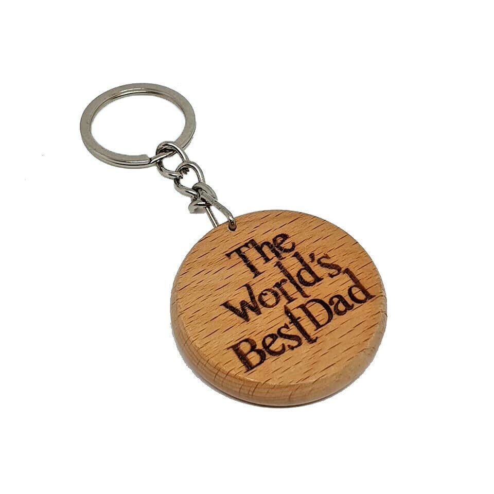 Dad Father Wooden Keyring Keychain Gifts - Engraved with heartfelt ...