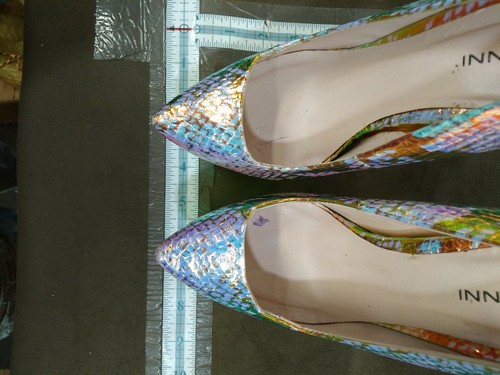 Bertinni Women's Platform stiletto Heels Size 7 holographic snakeskin ...