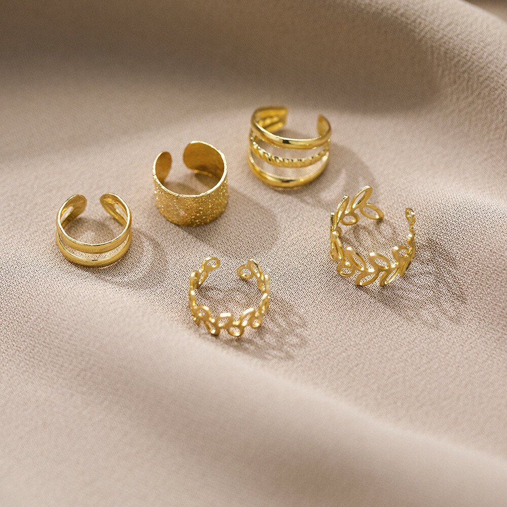 Set Of 5 Earring Ear Cuff Clip On Cartilage Helix Non-Piercing Ear Clip ...