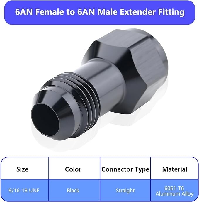 6AN Female to 6AN Male Extender Fitting,AN6 Extensions Adapter ...