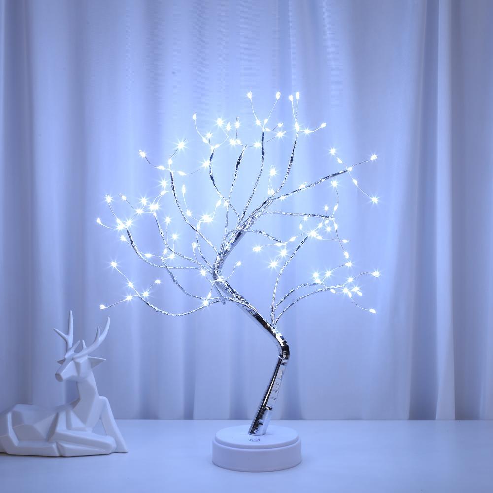2Pcs 20 inch Tabletop Bonsai Tree Light 108 LED Copper Wire Lamp (White ...