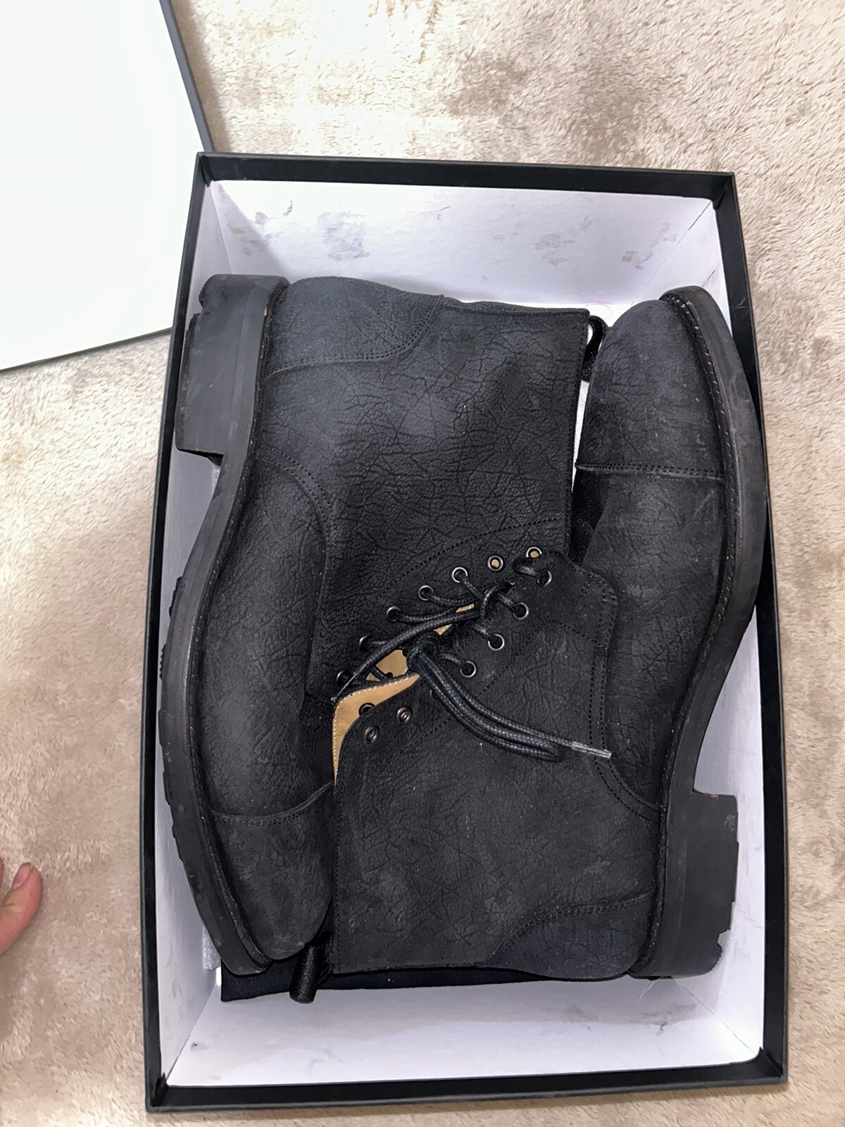 Taft The Dragon Boot Waxed Suede Midnight Black Size 9 - Gem