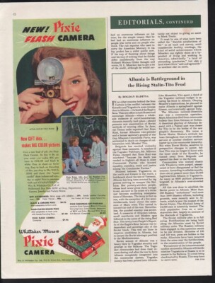 1949 WHITTAKER MICRO 16 PIXIE CAMERA CHRISTMAS PHOTOGRAPHY HOLIDAY AD ...